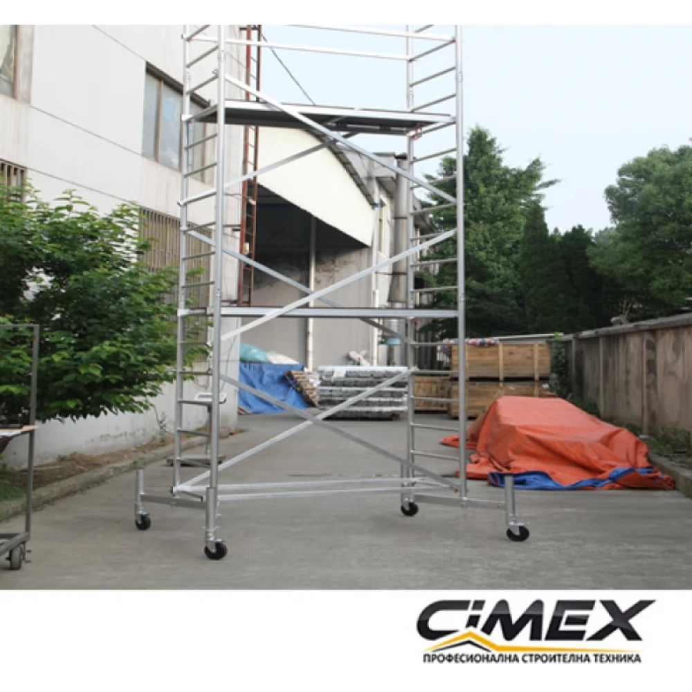 ALUMINIUM TOWER : Aluminium Scaffold Tower on Wheels, 8 m